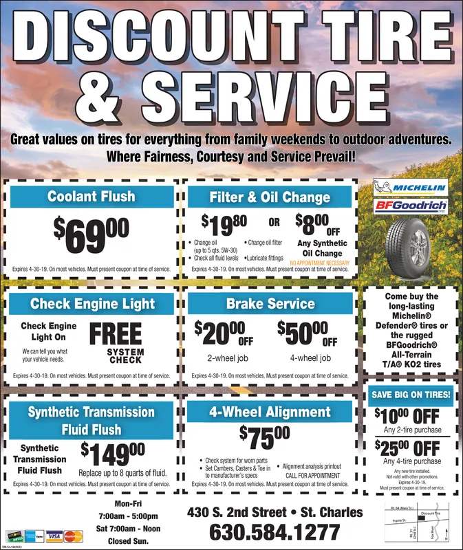 WEDNESDAY, APRIL 17, 2019 Ad - Discount Tire & Service - Kane County ...