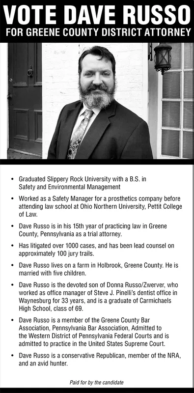 SUNDAY, MAY 19, 2019 Ad - Dave Russo for Greene County District ...