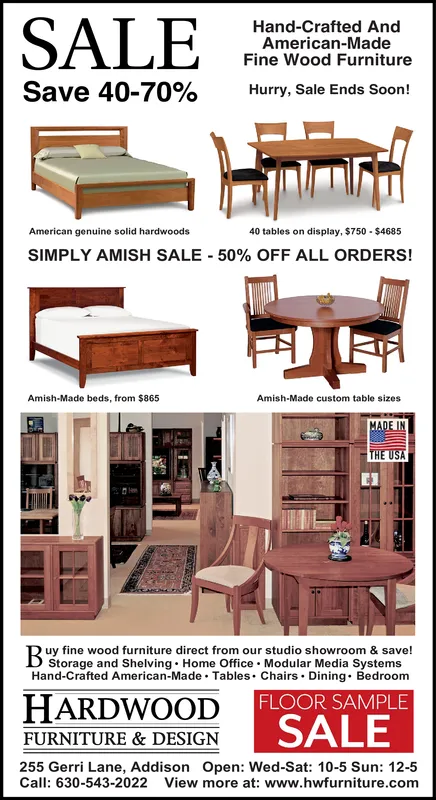 SUNDAY AUGUST 4 2019 Ad Hardwood Furniture Design Daily Herald Paddock