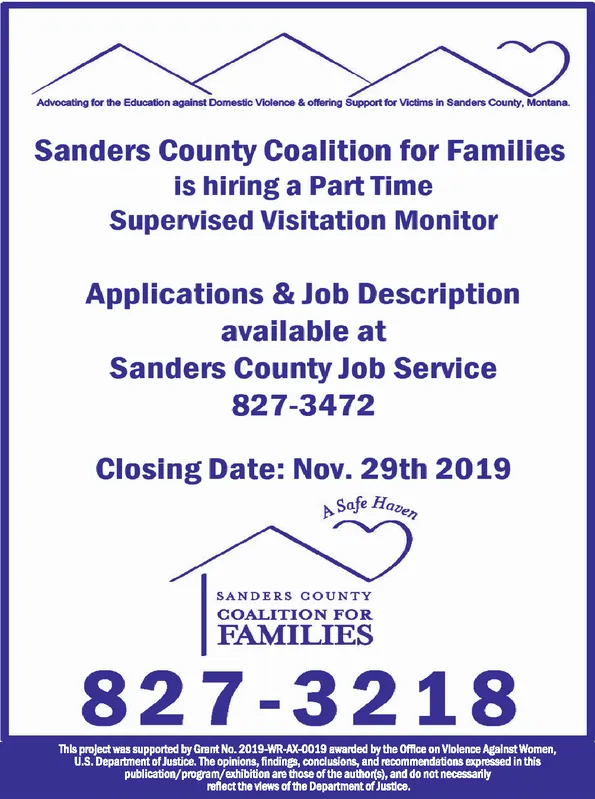 WEDNESDAY, NOVEMBER 27, 2019 Ad - Sanders County Coalition for Families ...