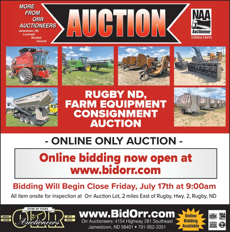 SUNDAY, JULY 12, 2020 Ad - Orr Auctioneers - Agweek