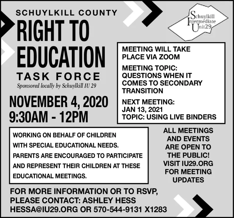 WEDNESDAY, OCTOBER 21, 2020 Ad - Schuylkill Intermediate Unit 29 - The ...