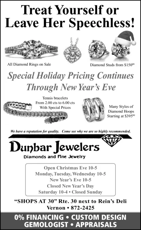 THURSDAY, DECEMBER 24, 2020 Ad - Dunbar Jewelers - Hartford Courant