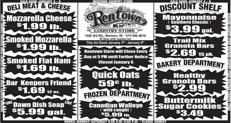 THURSDAY, JANUARY 7, 2021 Ad - Rentown Country Store - Pilot-News