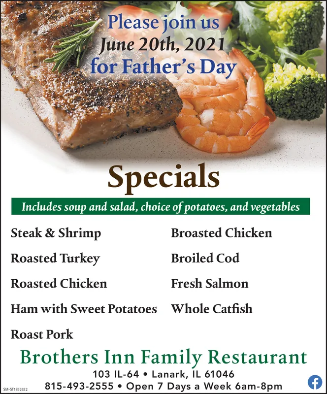 TUESDAY, JUNE 15, 2021 Ad - Brothers Inn Family Restaurant - Sauk ...