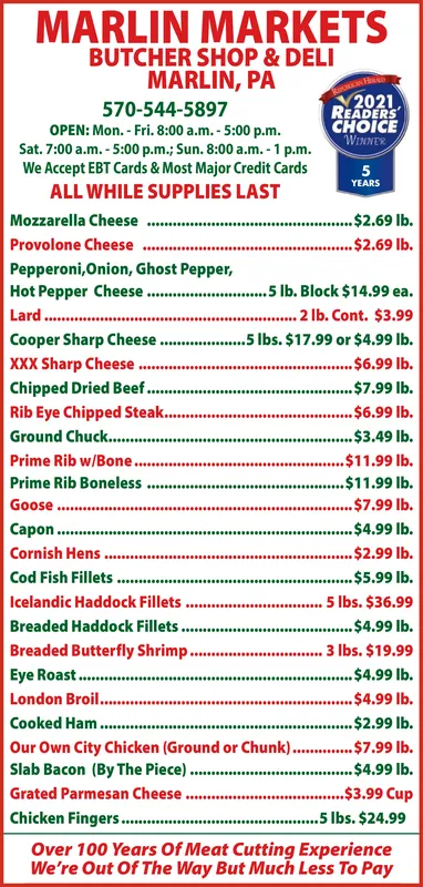 TUESDAY, DECEMBER 7, 2021 Ad - Marlin Markets - The Republican & Herald