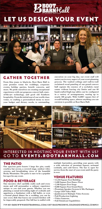 SUNDAY, MARCH 13, 2022 Ad - Boot Barn Hall - The Gazette