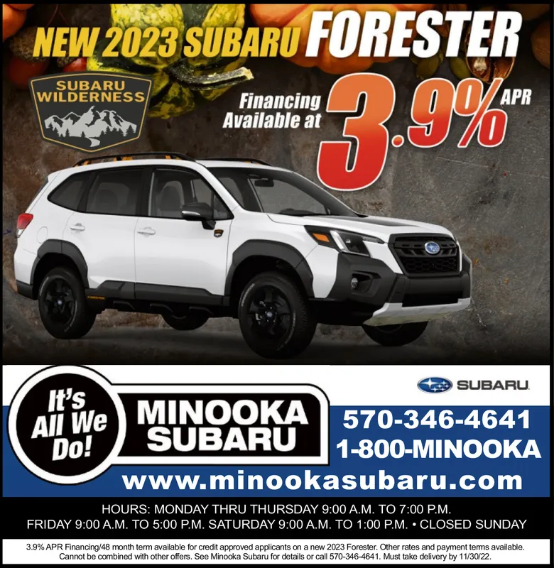 FRIDAY, NOVEMBER 25, 2022 Ad - Minooka Subaru - The Times-Tribune