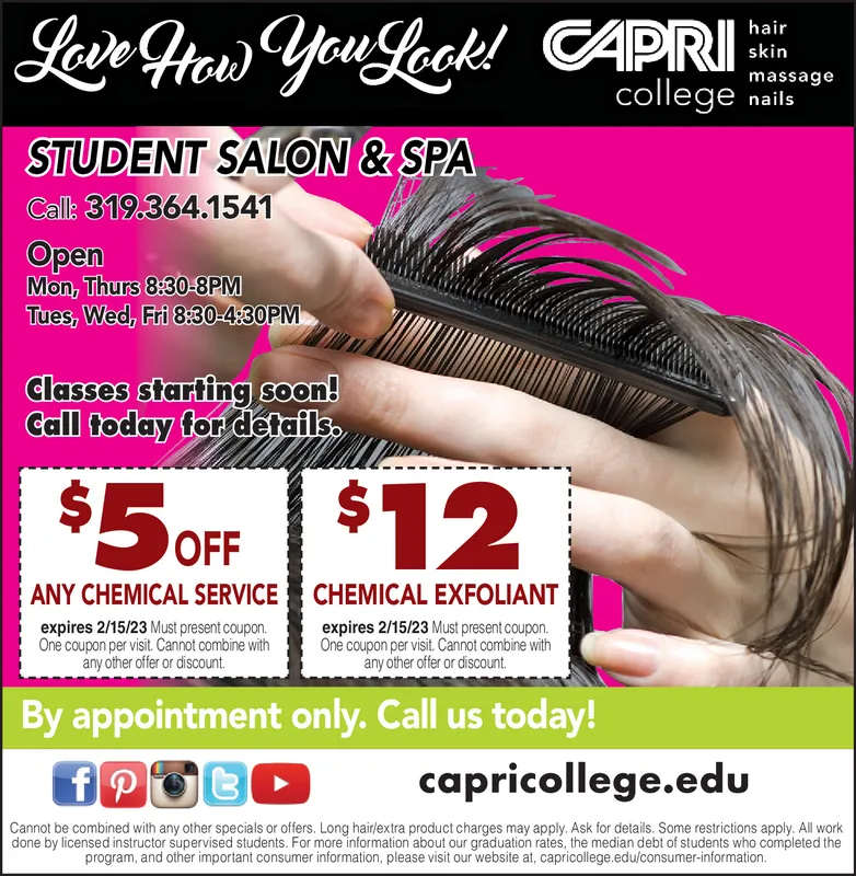 WEDNESDAY, FEBRUARY 8, 2023 Ad - Capri College - Cedar Rapids - Cedar ...