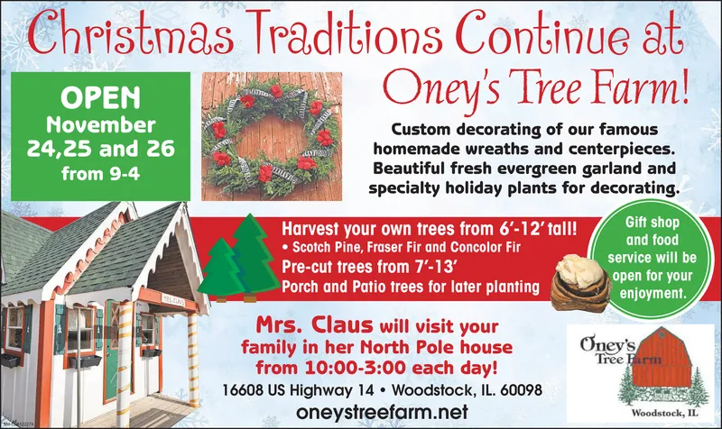 SATURDAY, NOVEMBER 18, 2023 Ad - Oney's Tree Farm - Northwest Herald