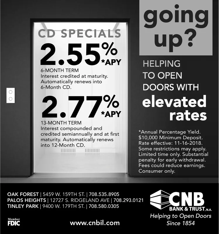 THURSDAY, NOVEMBER 22, 2018 Ad - CNB Bank & Trust - Chicago Tribune